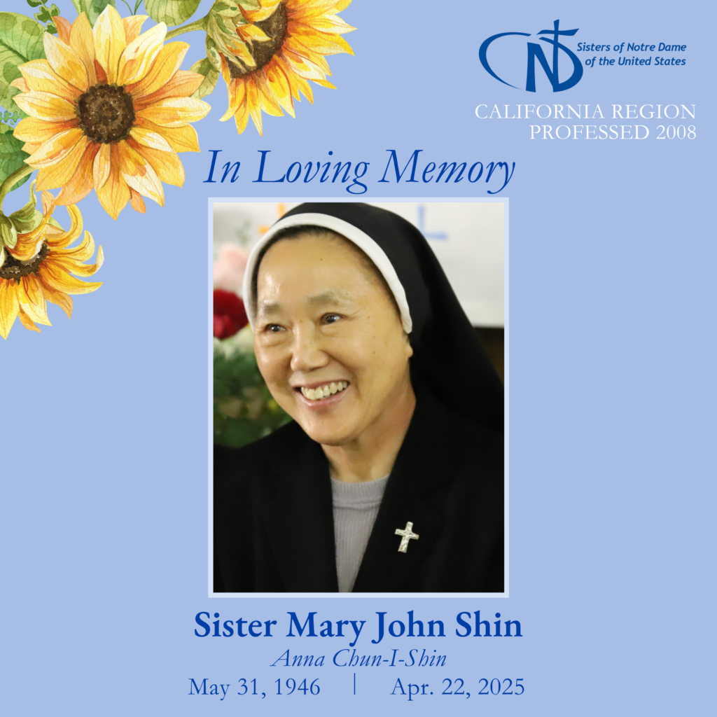 Sister Mary John Shin, SND - Sisters of Notre Dame U.S.A.